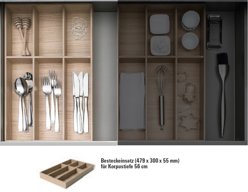 Häcker Küchen Besteckeinsatz Eiche hell MOVE – Küchen Geisler